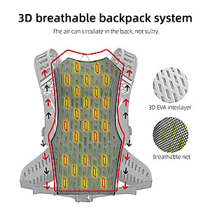 MANFS Portable waterproof hiking backpack 16L, with rainproof cover, outdoor sports travel day bag, for bicycle skiing (young)