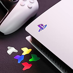 PlayVital Custom Vinyl Decal Skins for ps5 Console, Logo Underlay Sticker for ps5 Console Disc Version & Digital Version - 8 Chrome Shiny Colors & 4 Gradient Styles