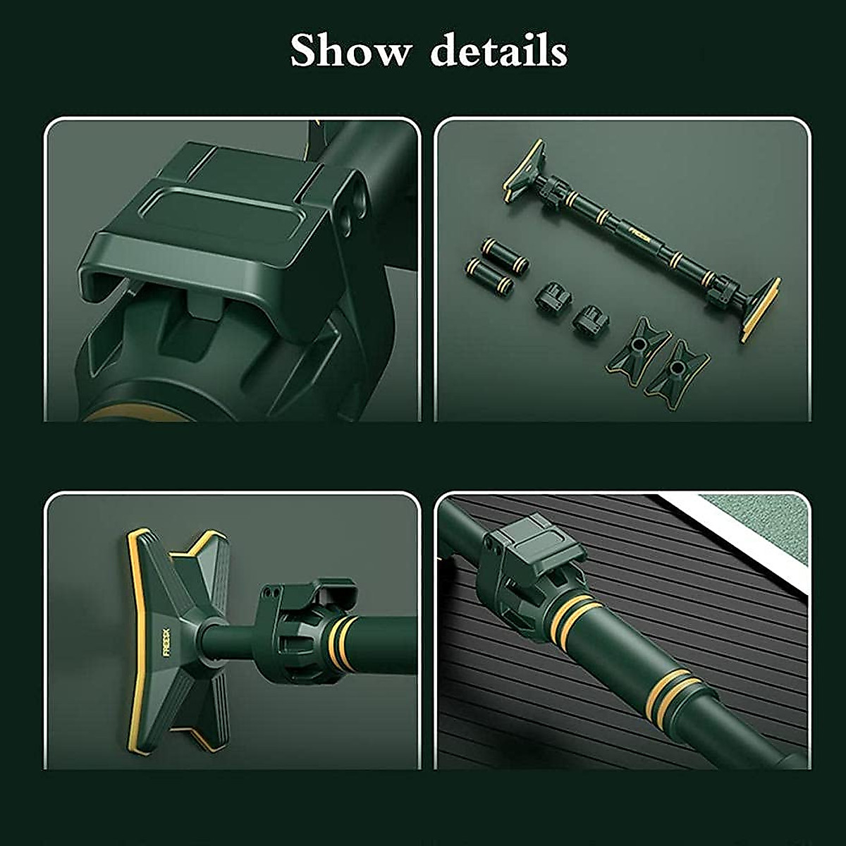 KDFJ Doorway Pull Up Bar, Wall Mount Pull Up Bar, Upper Body Home Gym Equipment, Strength Training Pull-up Bars, Adjustable Width-Black 116-145cm