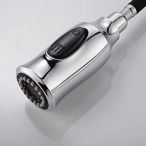 Kitchen Faucet with Pull Down Sprayer Swivel Hot and Cold Water Brass Kitchen Tap Chrome Plated