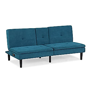 LifeStyle Solutions Parsons Convertible Sofa, Teal