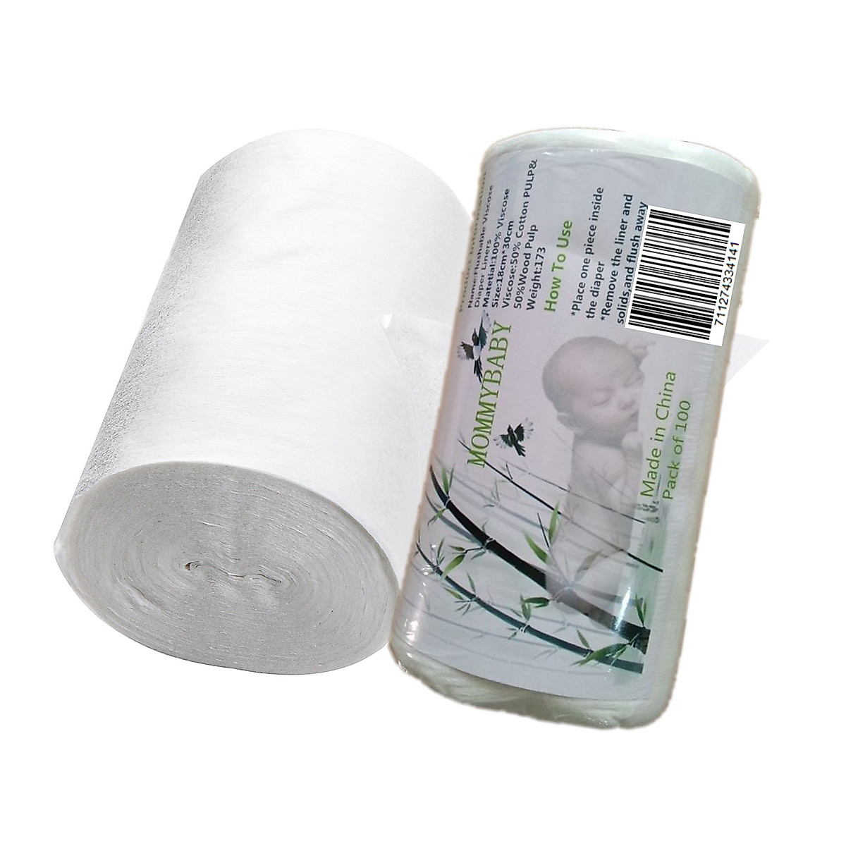 Lilbit 9 Rolls of Baby Biodegradable Flushable Viscose Diaper Liners (can be Used as Wet Wipes)