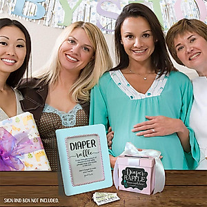 Diaper Raffle Tickets - Botanical - Set of 50 Double-Sided Raffle Cards - Blank Baby Shower Stationery - Fun and Colorful Baby Shower Supplies for Under $15!