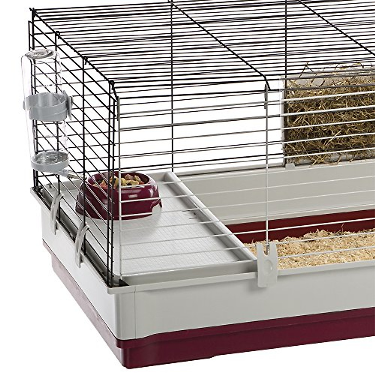 Ferplast Krolik XXL Rabbit Cage with Wire Extension, Rabbit Cage Includes All Accessories & Measures 63.8 L x 23.62 W x 19.68 H Inches, 1-Year Warranty, 63.78 x 23.62 19.62 x 19.68", Multicolor