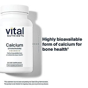 Vital Nutrients Calcium Citrate and Malate Complex 150mg | Vegan Supplement | Support Bone Strength, Muscle and Cardiovascular Health* | Gluten, Dairy and Soy Free | 100 Capsules