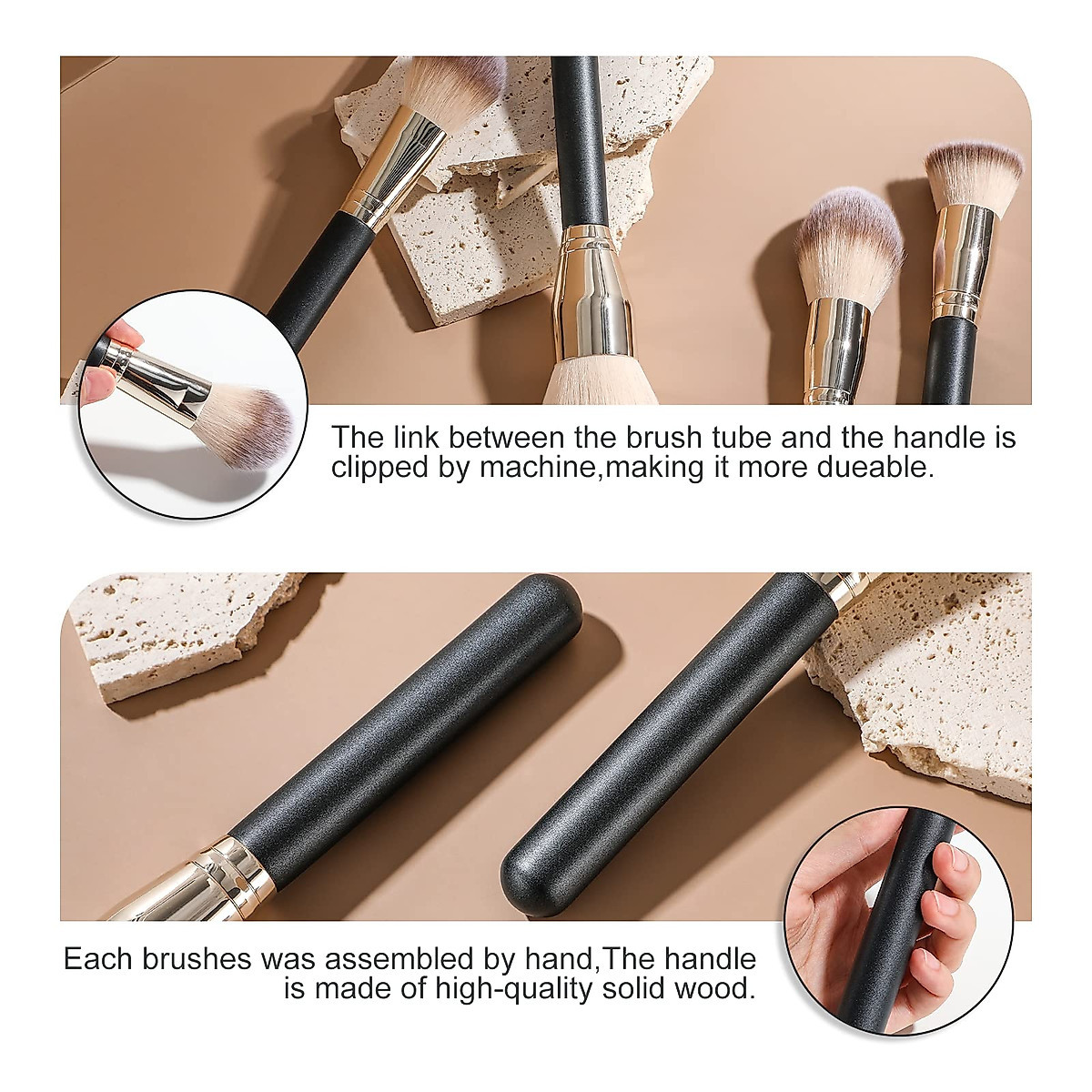 BS-MALL Makeup Brush Set 4 Pcs Premium Foundation Synthetic Powder Concealers Makeup Brushes Big Cosmetic Brushes