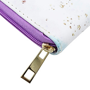 Suillty Cute Unicorn PU Leather Zip Around Long Wallet Cluth Travel Purse for Women Gilrs Ladies