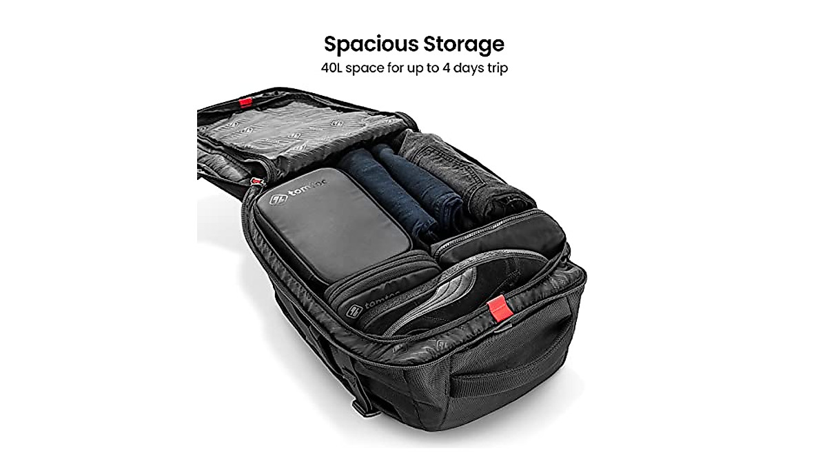 tomtoc Travel Backpack & Tech Organizer Bundle | 40L Capacity