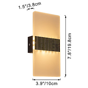 SKIVTGLAMP Frosted Acrylic Wall Sconce Plug-in Cord, No Drilling Wall Mounted Warm LED Lamp Rectangle Farmhouse Wall Hanging Lamp for Home Decor Gallery Customizable 2 Lights