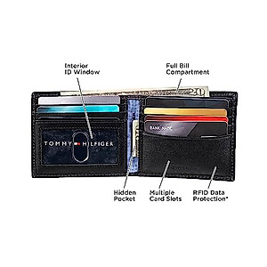 Tommy Hilfiger Men's Leather Wallet- Bifold With RFID Technology