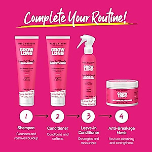 Marc Anthony Strengthening Conditioner, Grow Long - Anti-Frizz, Anti-Breakage & Nourishing Formula For Split Ends, & Hair Growth - Biotin, Vitamin E, Caffeine & Ginseng for Dry & Damaged Hair