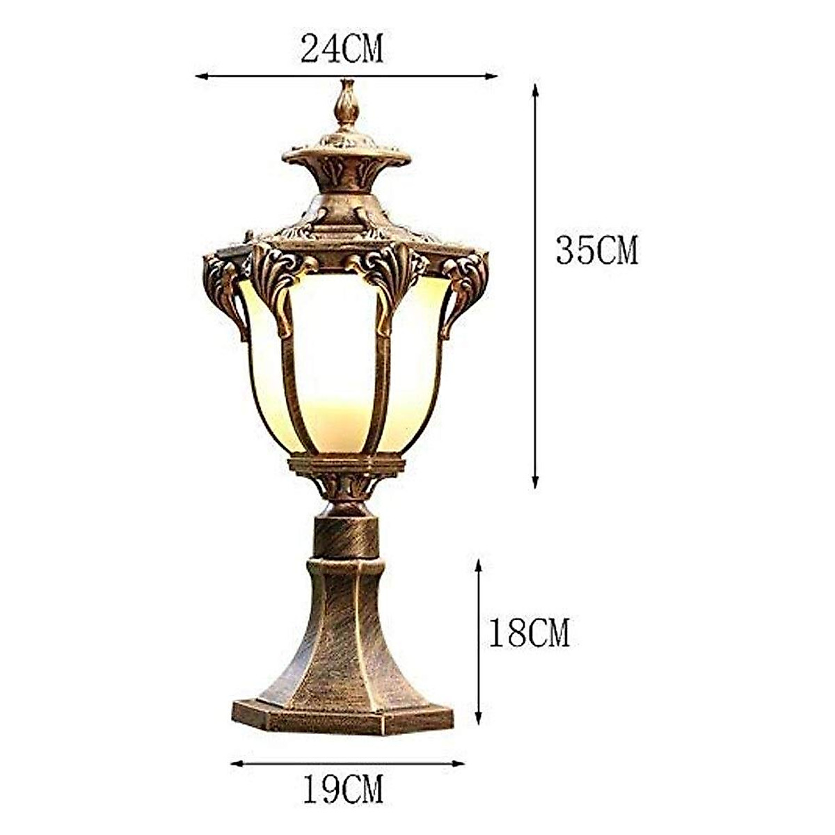 HIZLJJ Outdoor Waterproof Column Headlight European Outdoor Creative Terrace LED Villa Home Garden Courtyard Gate Wall Lamp