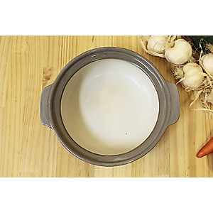 Yukimashima Deep Earthenware Pot, No. 6, For 1 Person (Approx. 7.5 inches (19 cm))