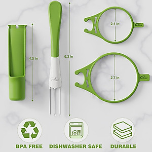 2 Pack Pickle Fork - Pickle Picker for the jar, Pickle Grabber Kitchen Fork Tool Green