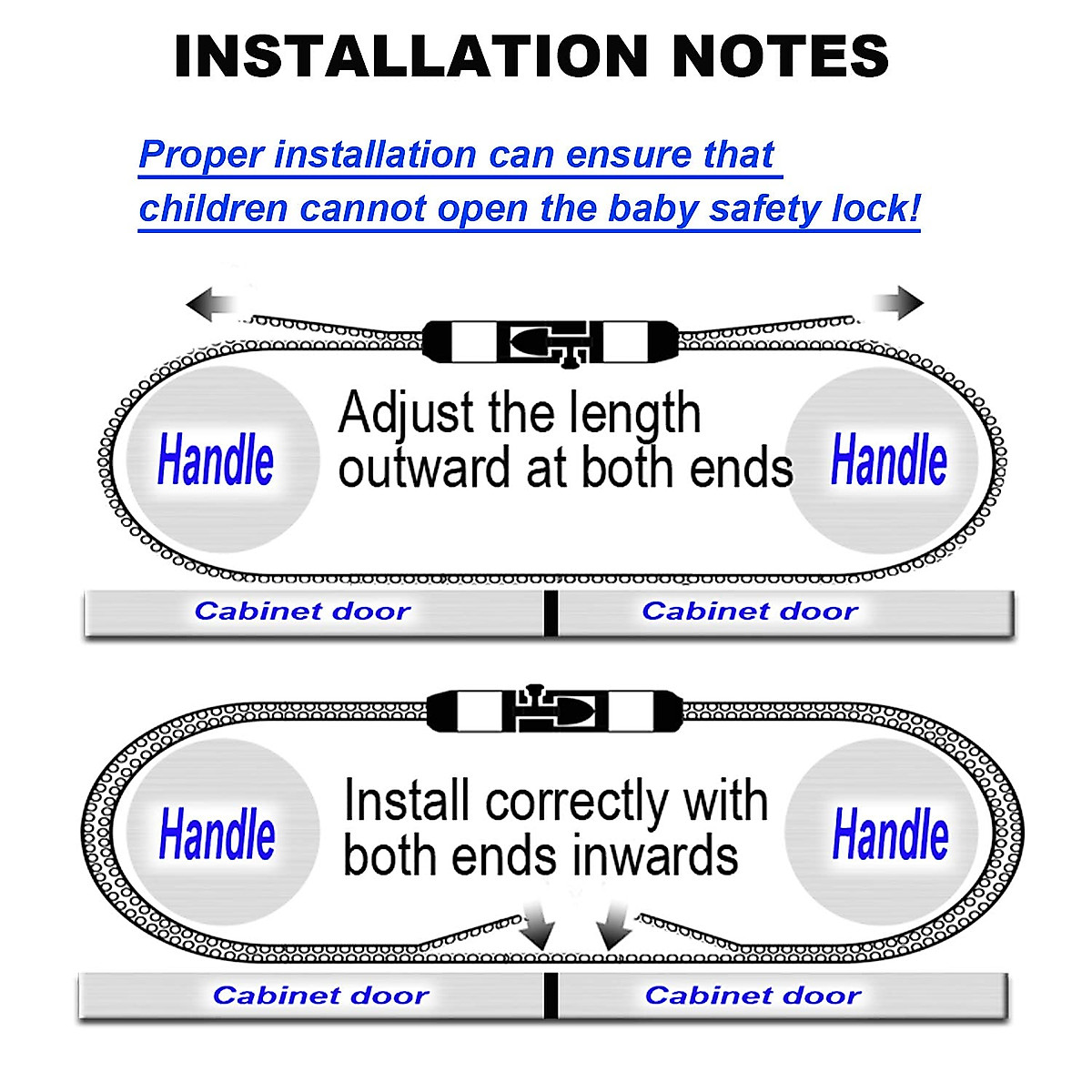 Woyeainy Double Doors Fefrigerator Locks for Kids Child French Door Fridge Locks for Baby Safety Fridge Guard Strap for RV Cabinet (Black) (3 Key, Black)