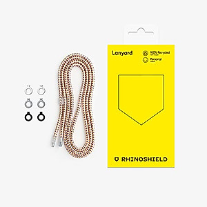 Extra Lanyard for RhinoShield Clear Case | Adjustable Neck Strap, Recyclable, Durable - Zesty Orange