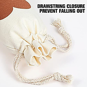 Shappy 20 Pieces Valentine's Day Heart Burlap Bags 4.3 x 7.1 Inch Drawstring Canvas Present Pouch Large Present Bags Wedding Favor Bags for Valentine Wedding Birthday