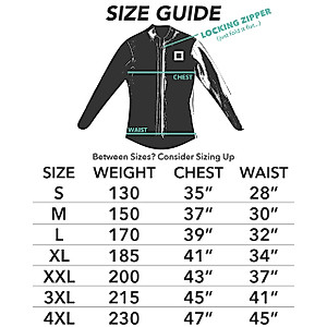 Surf Squared Mens Wetsuit Top Jacket 2mm or 3mm - Neoprene Long Sleeve for Warmth & Comfort- Surfing, Snorkeling, All Watersports - w/Extended Back Flap - 2X-Large - 3 MM