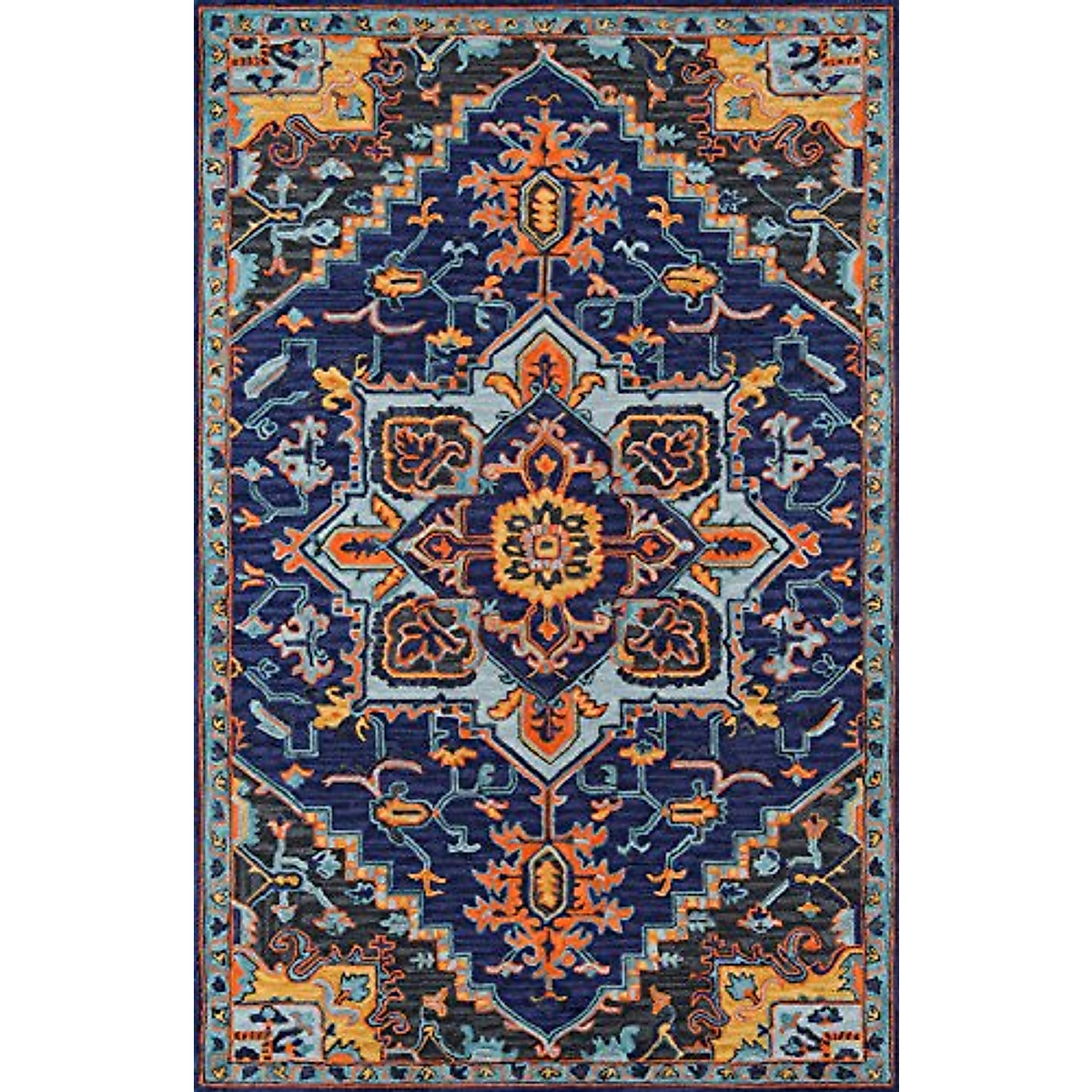 Momeni Ibiza Wool Area Rug 2' X 3' Navy