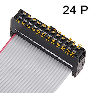 uxcell IDC 24 Pins Connector Flat Ribbon Cable Female Connector Length 30cm 2.54mm Pitch,5pcs