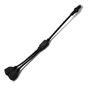 RJ45 Ethernet Splitter Adapter, Yeworth RJ45 1 Male to 2 Female LAN Network Splitter Y Port Cable Support Cat7 Cat6 Internet Networking Extension Cord