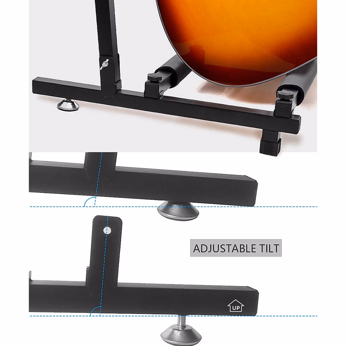 Morimoe Guitar Bass Stand for Multiple Guitars Display Foldable Rack (5-Space)