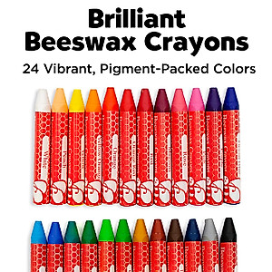 Faber-Castell Beeswax Crayons in Durable Storage Case, 24 Vibrant Colors