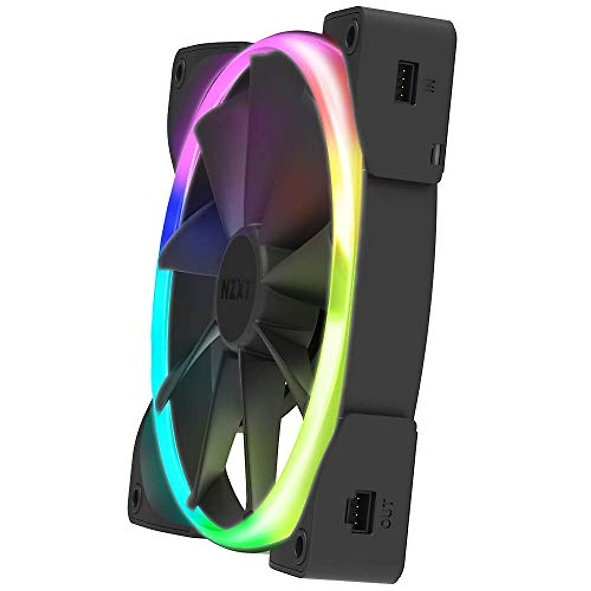 NZXT AER RGB 2 - HF-28140-B1 - 140mm - Advanced Lighting Customizations - Winglet Tips - Fluid Dynamic Bearing - LED RGB PWM Fan for Hue 2 - Single (HUE2 Lighting Controller Not Included)