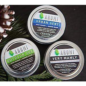 Aromi Solid Cologne | Fresh, Woodsy Scent, Best Men's Fragrance - Vegan, Cruelty-free, Portable, Travel-friendly, Stocking Stuffer, 1.0 oz, 5 (Very Manly)