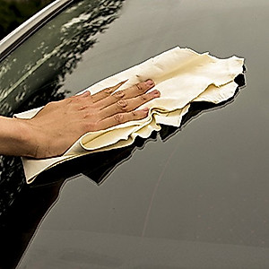 River Lake Chamois Drying Cloth Car Drying Towel Real Leather Super Absorbent Fast Drying Natural Chamois Car Wash Cloth Accessory (17.7" x 23.6")