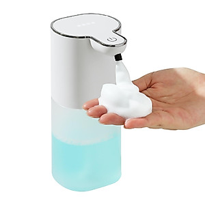 Automatic Soap Dispenser - Touchless Foaming Kids Hand Soap Bottle - Rechargeable Hands Free Pump for Bathroom or Kitchen with Wall Mount Hook