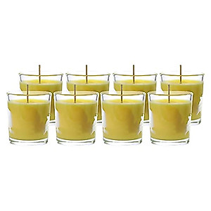 CandleNScent Citronella Scented Votive Candles in Glass | Up to 20 Hour Burn Time (Pack of 8)