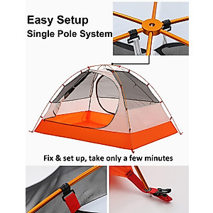Backpacking Tent - AYAMAYA Waterproof 2 Person Ultralight Camping Tents with Removable Rainfly,Lightweight Aluminum Frame Freestanding Hiking Tent for 1 2 Person Easy Setup for Camping Hunting Travel