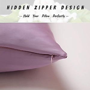 Victivic 100% Silk Pillow Cases 2 Pack, Mulberry Silk Pillowcase for Hair and Skin with Hidden Zipper, Soft Breathable Smooth Cooling Silk Pillowcase for Sleeping Women (Purple, Standard)