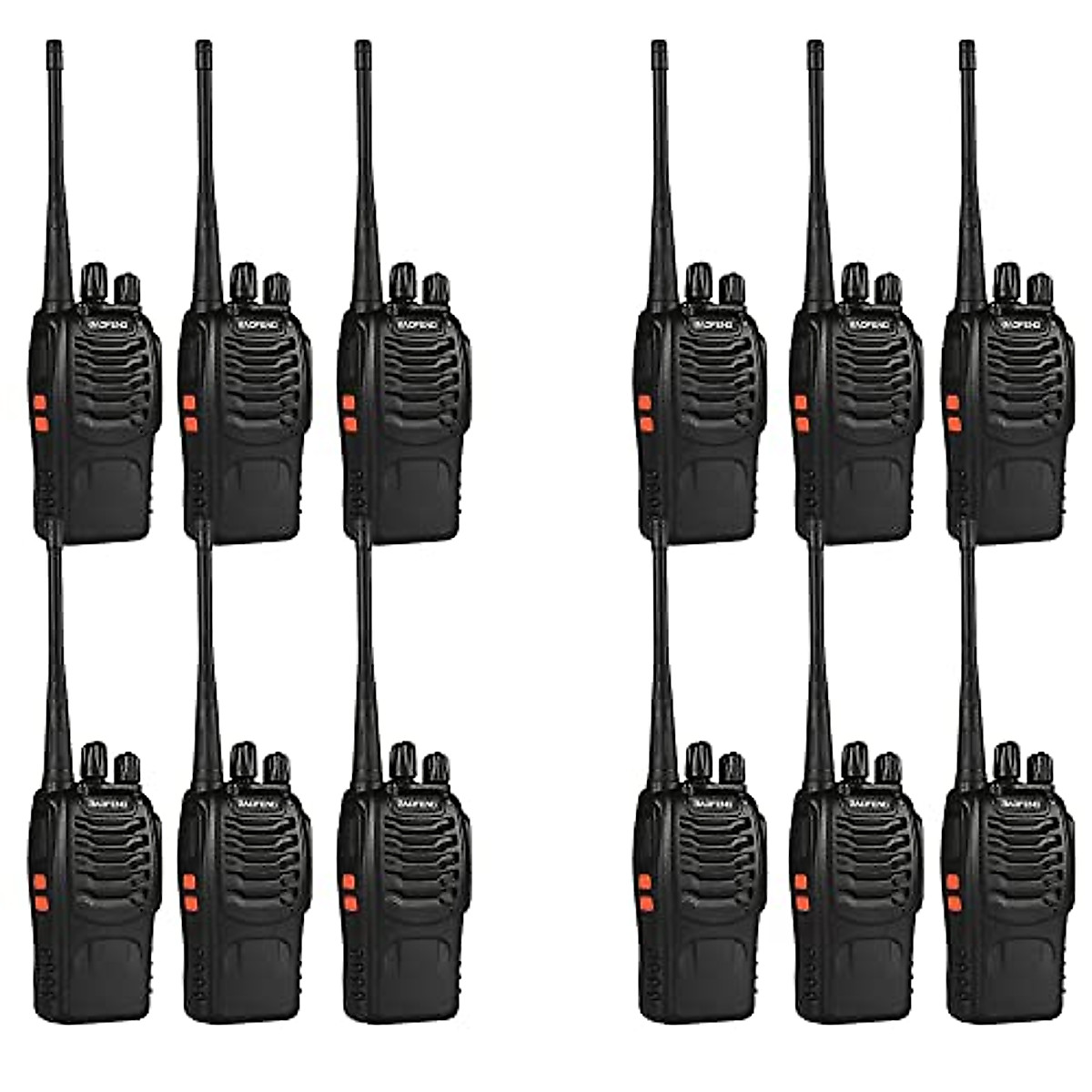 Baofeng Bf-888S Walkie Talkies for Adults Long Range Handheld Two-Way Radios Rechargeable with Earpiece Mic for Team, School, Hunting, Skiing(12Pack)