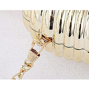 TOKYO-T Gold Evening Purses and Clutches for Women Seashell Crossbody Shiny Bag Chain