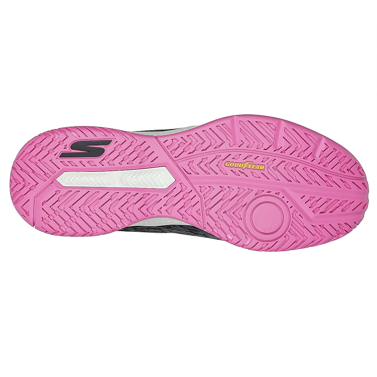 Skechers Women's Viper Court-Athletic Indoor Outdoor Pickleball Shoes with Arch Fit Support Sneakers, Black/Pink, 8.5