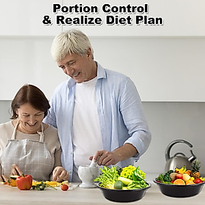 LDHHYH 50 Pack 24 oz / 700 ml Meal Prep Containers with Lids, Plastic Thick Food Storage Containers, Round Meal Prep Bowl, BPA-Free, Freezer & Dishwasher Safe-Black