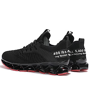 Womens Slip on Walking Running Shoes Blade Tennis Casual Fashion Sneakers Comfort Non Slip Work Sport Athletic Trainer Black/Red