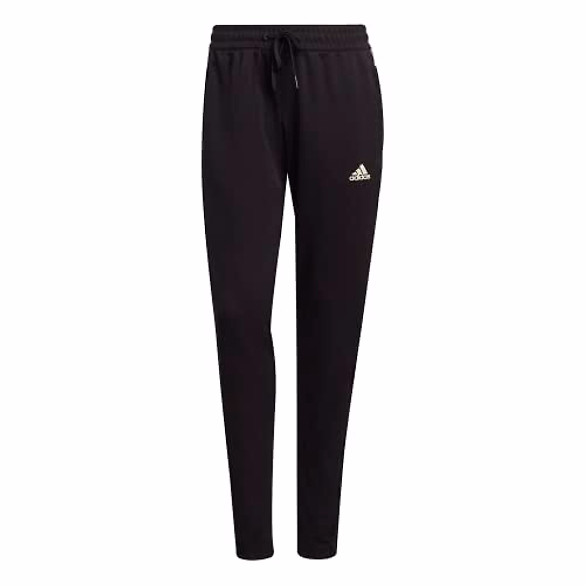 adidas Women's Aeroready Sereno Slim Tapered-Cut 3-Stripes Pants, Black/White, Medium