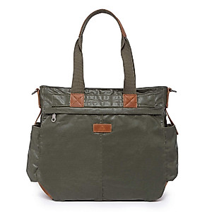 TSD Brand Urban Light Coated Canvas Tote Bag (ARMYGREEN)