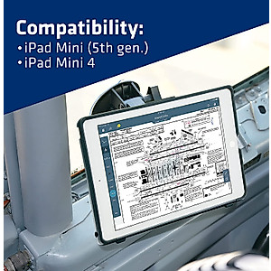 PIVOT MN5 Versatile Tablet Case - Fits iPad Mini 5th gen & iPad Mini 4-360 Degree Protection - for Professional Pilots, General Aviation - Gray