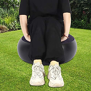 Indoor Outdoor Inflatable Stool, Footstool Leg Rest Pillow Car Flocking Couch Round Air Ottoman Cushion Fast Inflating Chair Travel Accessories for Kids Toddlers Adults Home Patio Garden Camping Yoga