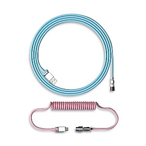 YUNZII Keynovo V2 Coiled Keyboard Cable with Aviator USB Cable for Type-C Mechanical Gaming Keyboard (Sakura)