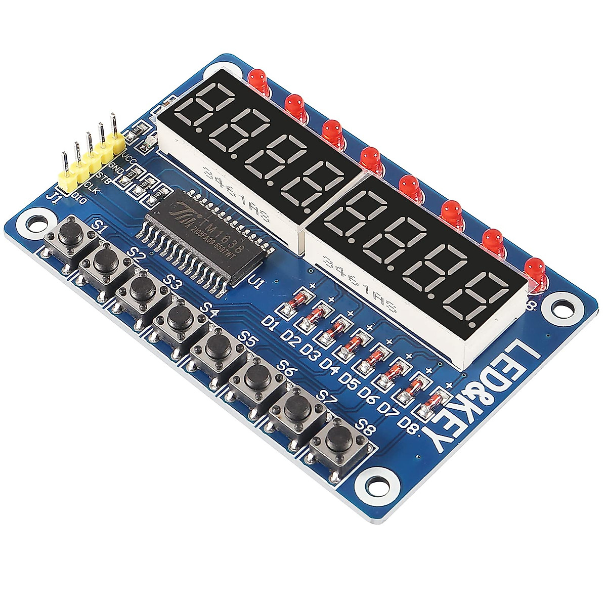 AITRIP 4PCS 8-Bit LED Digital Tube 8 Keys TM1638 Display Module Compatible with AVR for Arduino ARM