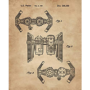 Star Vessels Gifts - Set of 8 Wall Art Prints (8x10) for Men Boys Women Bathroom Bedroom Room Decor Movie Sci Fi Wars Comic-Con Man Cave Garage Retro Reinterpreted Studio Student Decorations