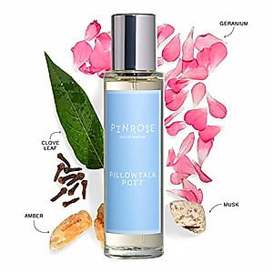PINROSE Perfumes Pillowtalk POET - Eau de Parfum Fragrance Spray for Women - Clean, Vegan, Cruelty-free, and Hypoallergenic Scent with Essential Oils - Notes of Powder, Ambergris, Musk and Sandalwood - 1 fl oz/30 ml