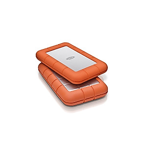 LaCie Rugged Mini, 5T,B USB 3.0 Portable 2.5 inch External Hard Drive for PC and Mac, Orange/Grey, with Rescue Services (STJJ5000400)
