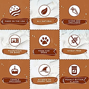 Puppy Cake Dog Birthday Cake Kit- Cake Mix, Icing Mix, Candle and Silicone Pan (Peanut Butter)