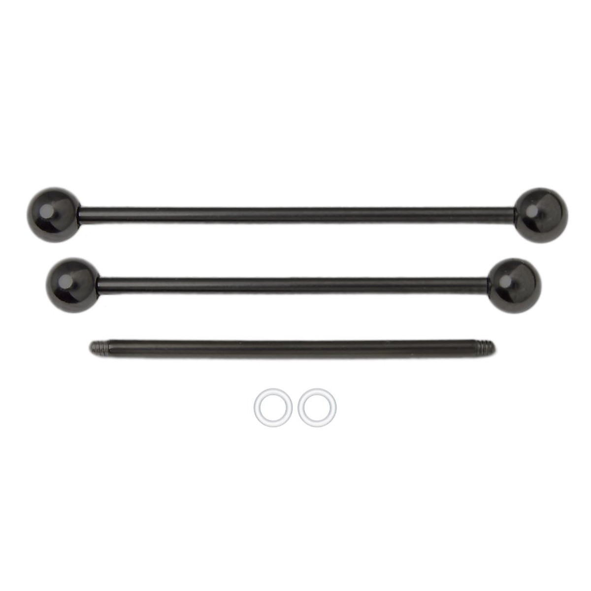 BodyJewelryOnline Surgical Steel Black Industrial Earrings 14g Opal Moon Industrial Piercing Jewelry Moon Charm Industrail Bar Piercing Cartilage Earring